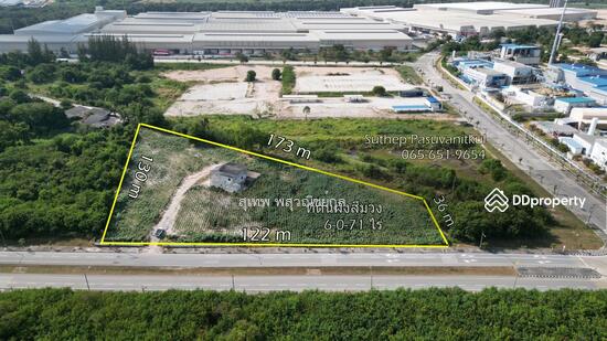 ขายที่ดินผังสีม่วง 6-0-71 ไร่ นิคมฯ WHA มาบตาพุด ระยอง หน้ากว้างติดถนนคอนกรีต 122 m, ระยอง, ห้วย ...