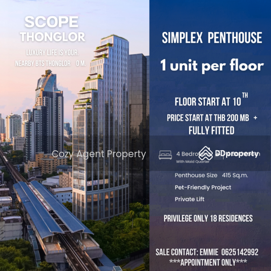 SCOPE Thonglor : สโคป ทองหล่อ, กรุงเทพ, พระโขนง, คลองเตย, กรุงเทพ, 415 ตร.ม., คอนโด ขาย, โดย ...