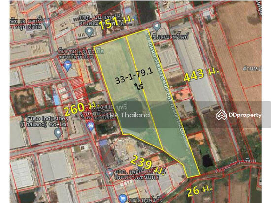 ขายที่ดิน บางนา ตราด กม 23 บางเสาธง 33 ไร่ 1 งาน 79 ตร.ว., Samut Prakan, Srisa Chorakhe Yai ...