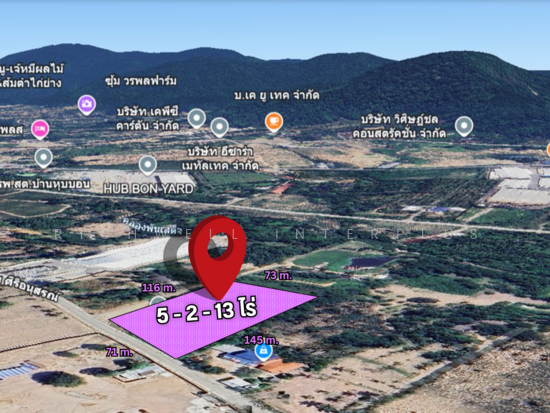 Land for sale, purple pattern, Huabon, Khao Khan Song, area 5 rai, behind WHA2 Industrial Estate ...